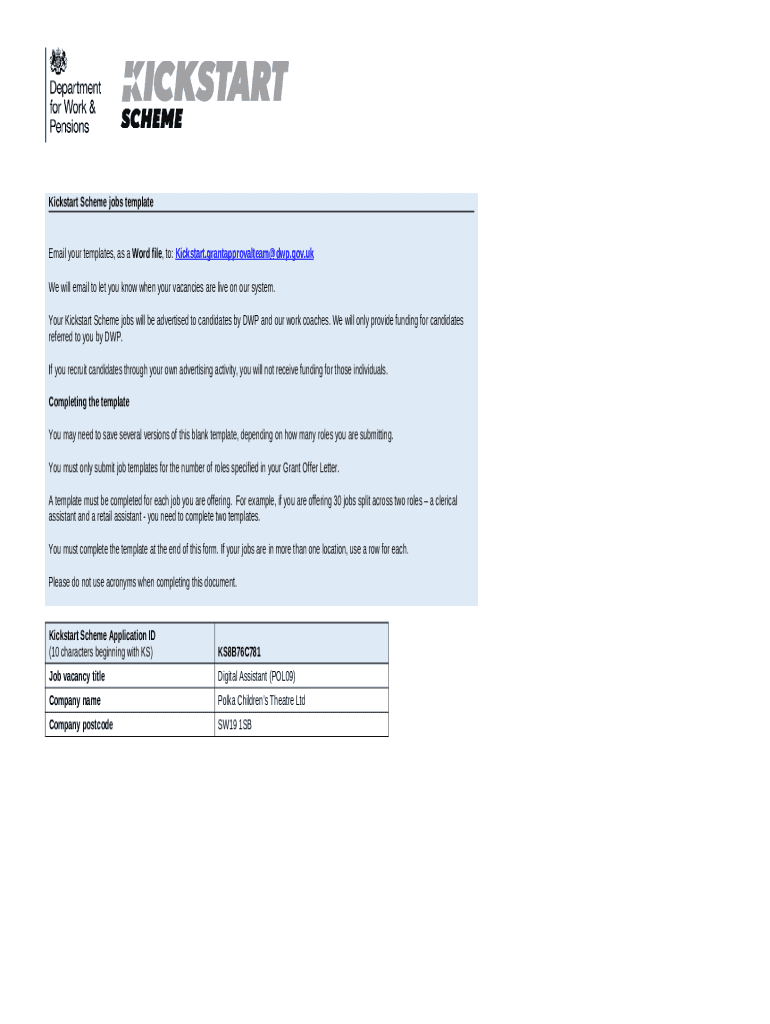 Changes to the Kickstart scheme - Business Wales Doc Template | pdfFiller