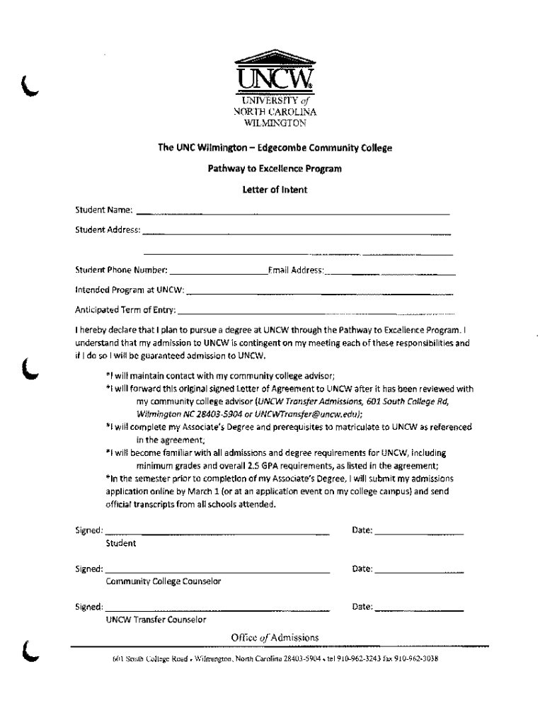 Fillable Online The UNC Wilmington Fax Email Print - pdfFiller