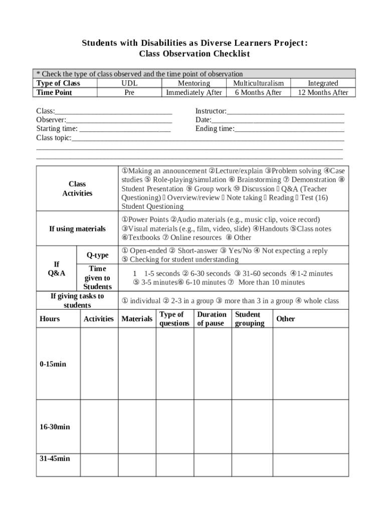 The Application of UDL in Kuwaiti Inclusive Classrooms Doc Template ...