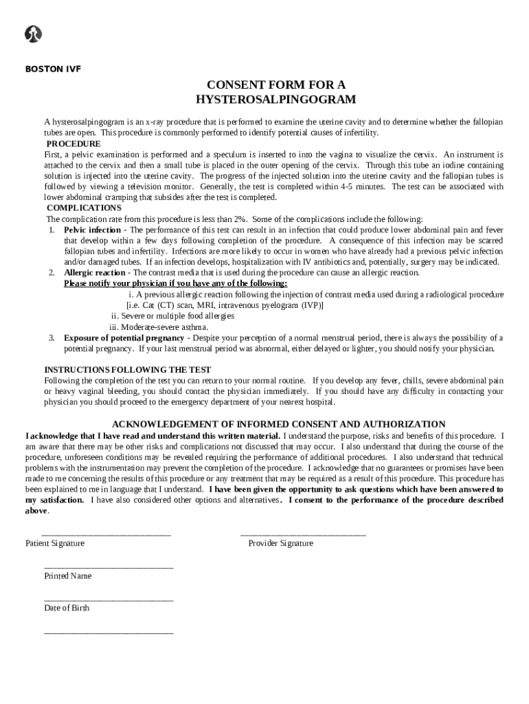 consent for a hysterosalpingo-contrast sonography Doc Template | pdfFiller