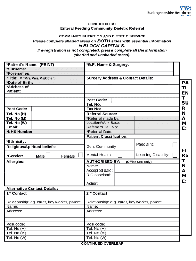 Community-ENTERAL-referral-. ... Doc Template | pdfFiller