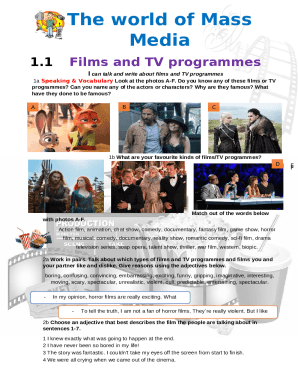 The World of Mass Media: 1.1 Films and TV Programmes Doc Template ...