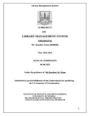 Tag: library management system project black book Doc Template | pdfFiller