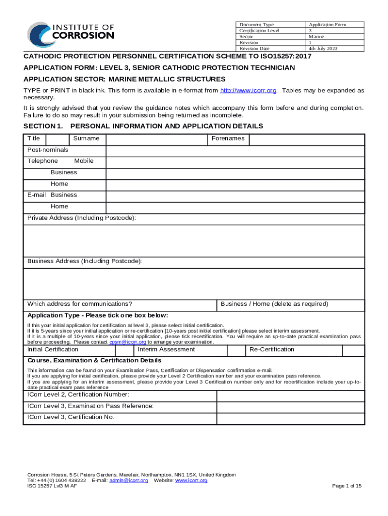 Competence levels of cathodic protection persons Doc Template | pdfFiller