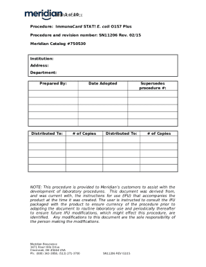 Meridian Bioscience ImmunoCard STAT! E. coli 0157 Plus ... Doc Template ...