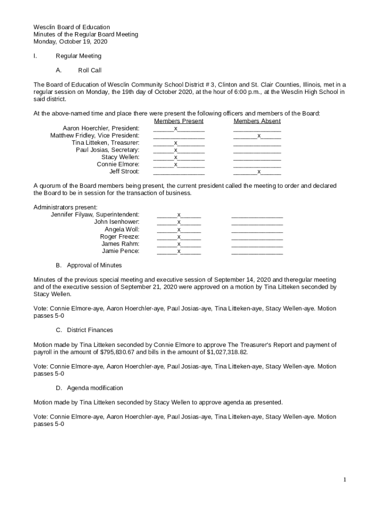 Wesclin CUSD 3 - Middle School Bulletin Doc Template | pdfFiller