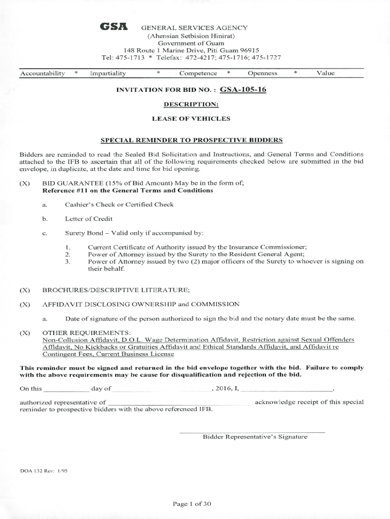Fillable Online doa guam General Service Agency - DOA - Guam.gov Fax ...