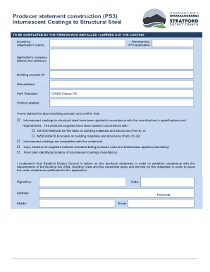 Fillable Online Free fillable Producer Statement Construction (PS3 ...
