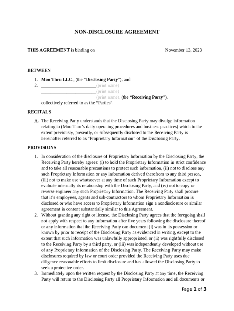 Free Virginia Non-Disclosure Agreement (NDA) TemplatePDF Doc Template | pdfFiller