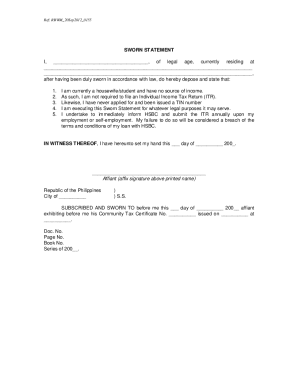 Fillable Online Sworn statement housewives and students Fax Email Print ...