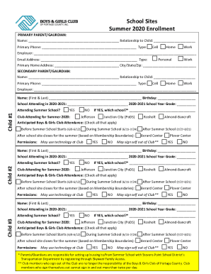 Fillable Online Enrollment Packet Complete 2020 Website Printer Ready ...