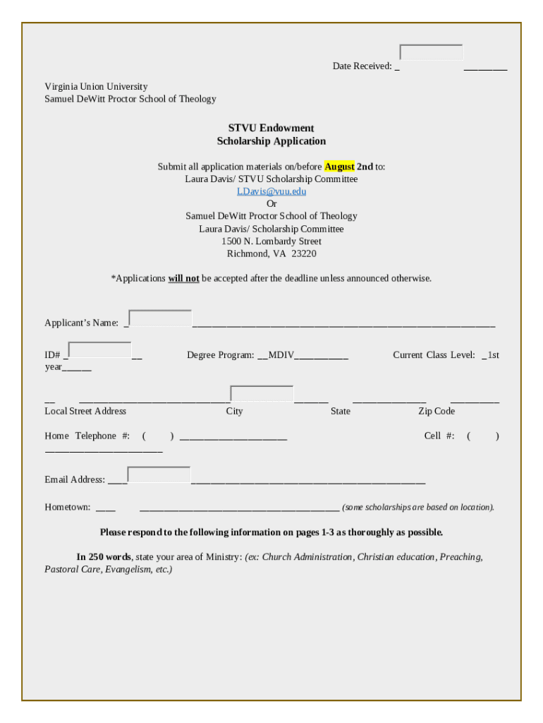 Virginia Union University Samuel DeWitt Proctor ... - YouTube Doc Template | pdfFiller