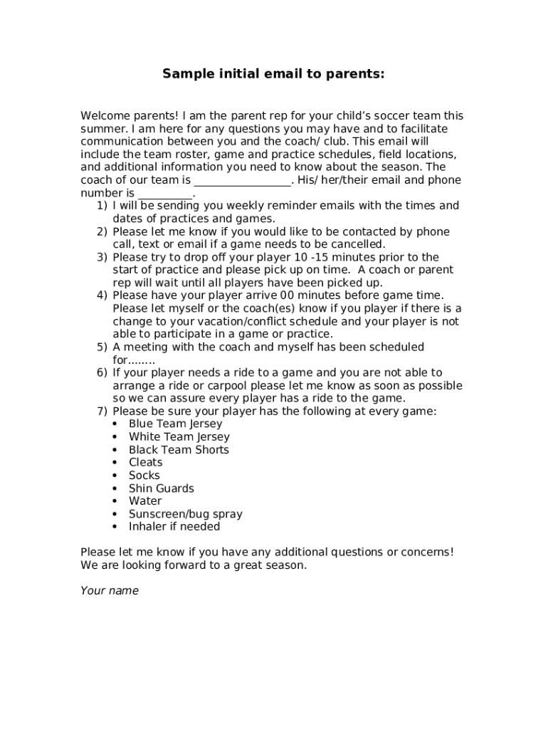 Yes, Coach, You Need to Write a Welcome Letter Doc Template | pdfFiller