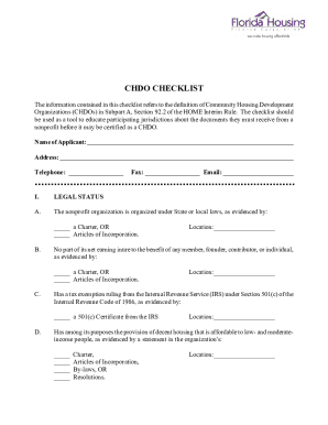 Fillable Online ATTACHMENT I CHDO New Certification Application Fax ...