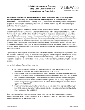 Stop Loss Disclosure Doc Template | pdfFiller