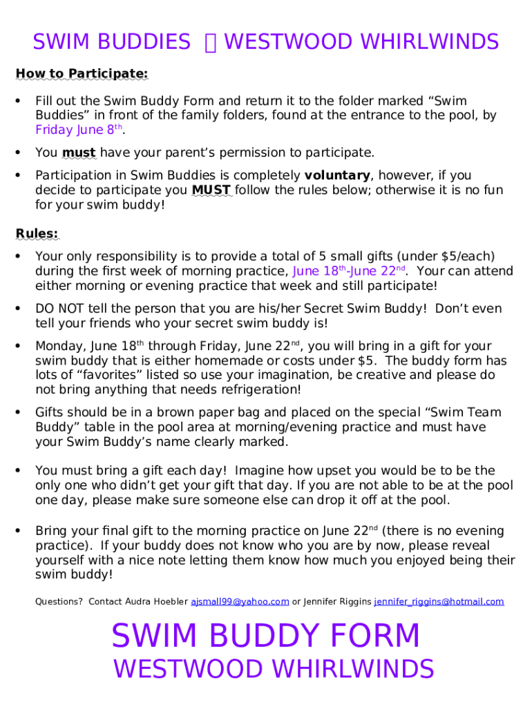 swim buddies 20180531.docx Doc Template | pdfFiller