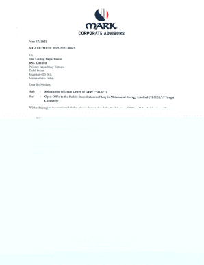 Fillable Online 1 DRAFT LETTER OF OFFER (DLOF) THIS DOCUMENT ... Fax Email Print - pdfFiller