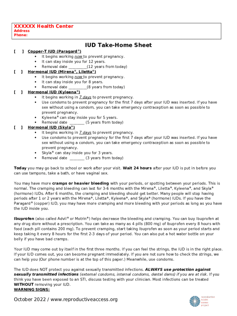 How do IUDs work as emergency contraception Doc Template | pdfFiller