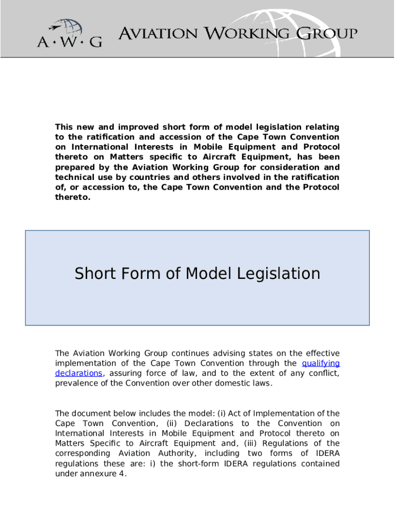 Short of Model Legislation Doc Template | pdfFiller