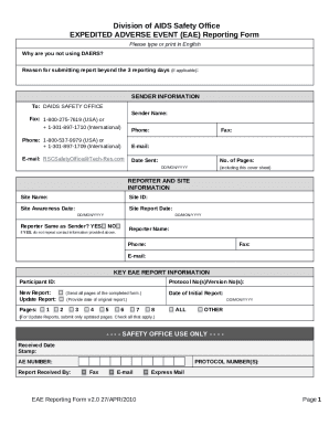 Division of AIDS Safety Office EAE Doc Template | pdfFiller