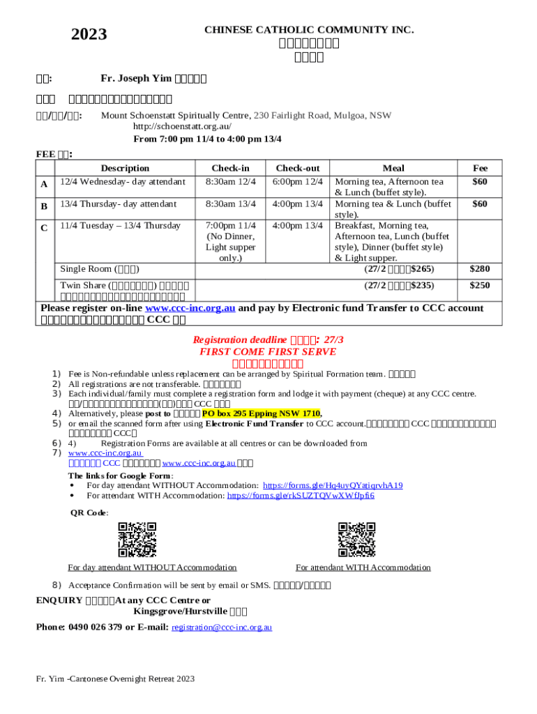CHINESE CATHOLIC COMMUNITY INC - ccc-inc org Doc Template | pdfFiller