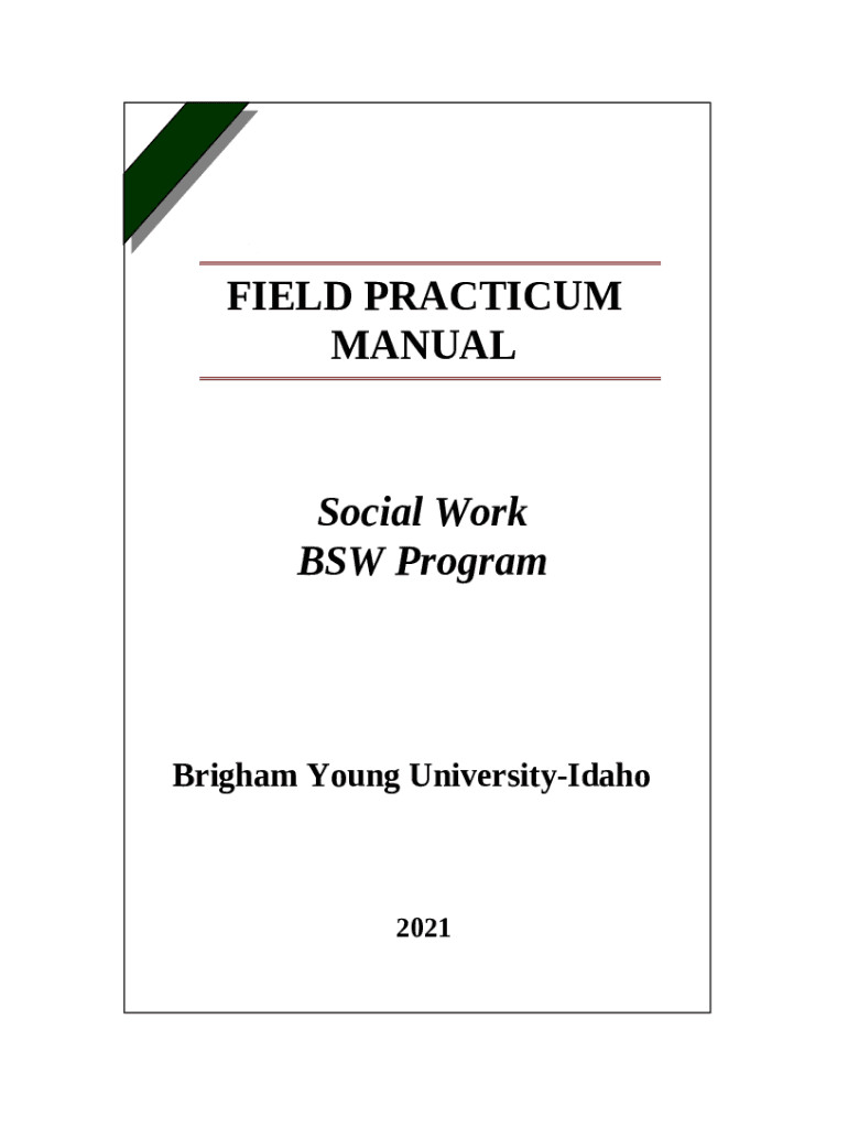 BSW PRACTICUM MANUAL - King's School of Social Work Doc Template | pdfFiller