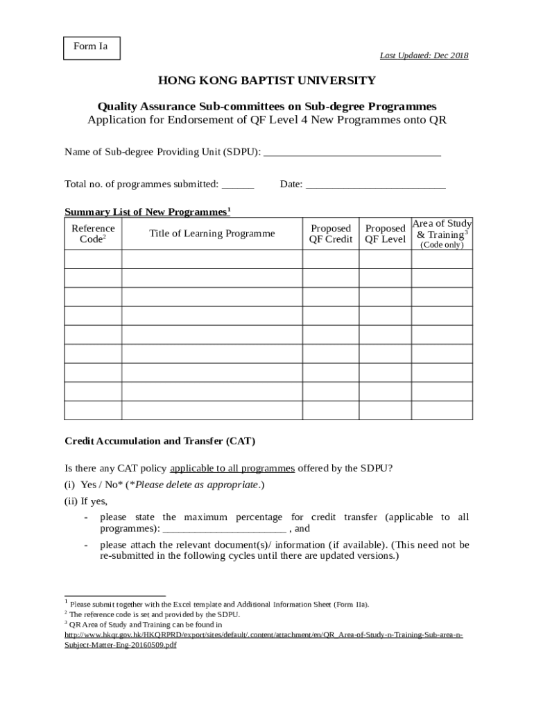 Hong Kong Baptist University Quality Assurance (QA) ... - ar hkbu edu Doc Template | pdfFiller