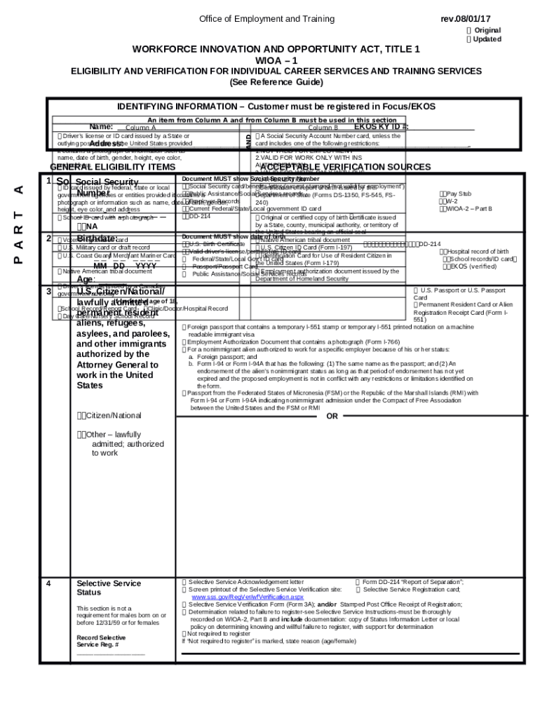 Required Career Services for the WIOA Title I-B Adult, ... Doc Template ...