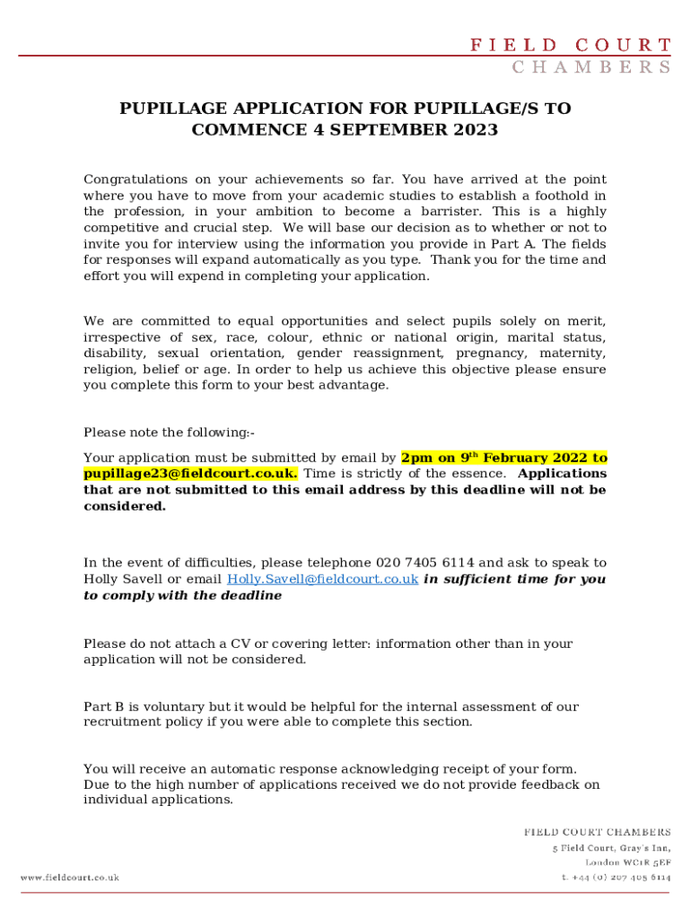Strong Pupillage Application, so far? : r/uklaw Doc Template | pdfFiller