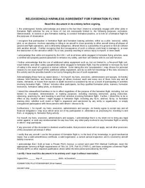Sample Release/Hold Harmless Agreements Doc Template | pdfFiller