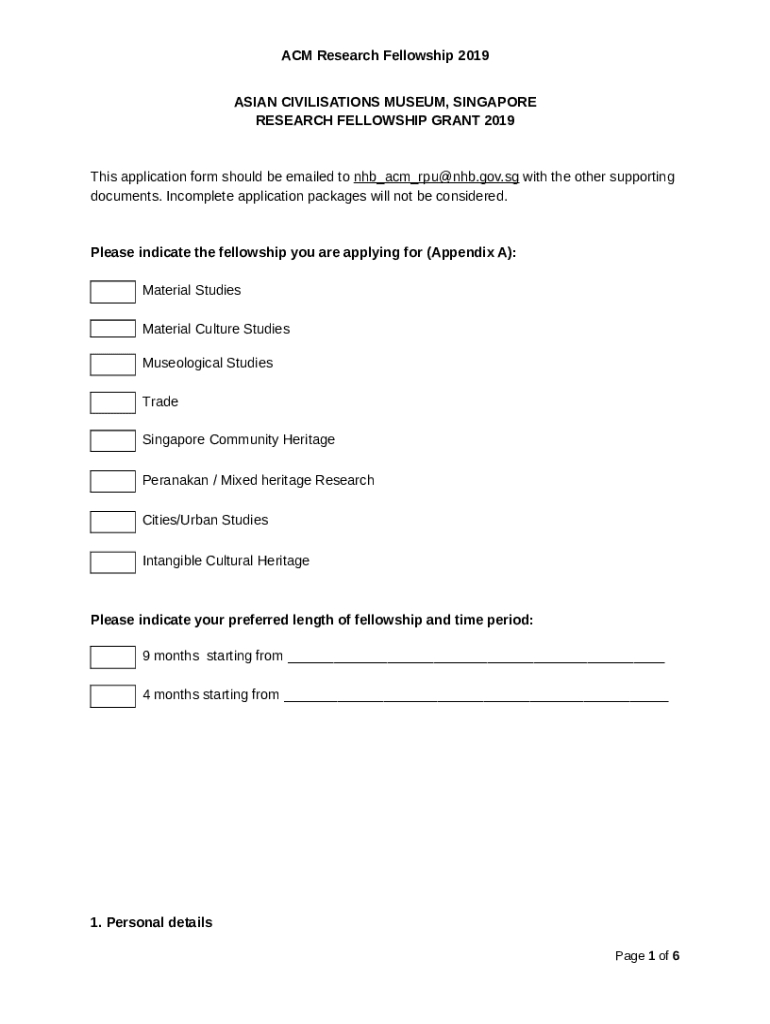 acm-research-fellowship---application-. ... Doc Template | pdfFiller