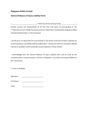 Fillable Online General-Release-of-Injury-Liability-Form. ... Fax Email ...