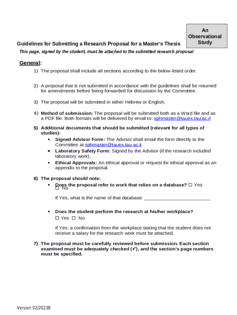 Guidelines on Writing an M.A. Thesis Proposal Doc Template | pdfFiller