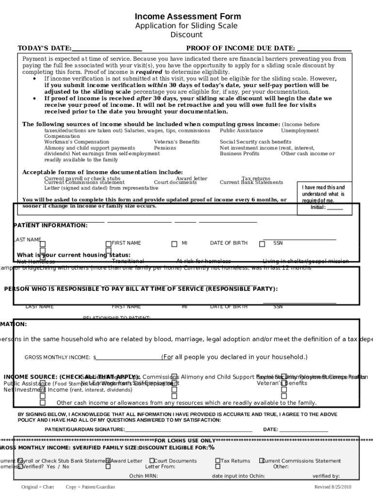 Blank Income Assessment . Blank Income Assessment Doc Template | pdfFiller