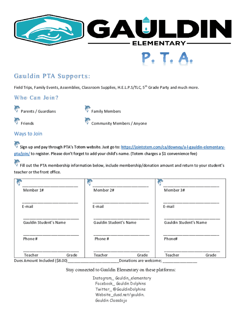 Fillable Online Partnering with the PTA Fax Email Print - pdfFiller