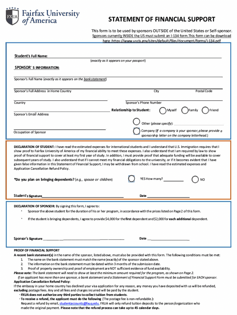 Fillable Online FXUA-Statement-of-Financial-Support-for-Self-Sponsor ...
