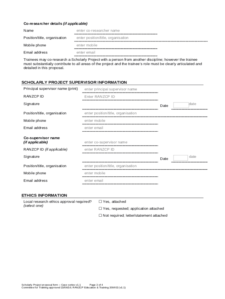 Scholarly Project proposal CS Doc Template | pdfFiller