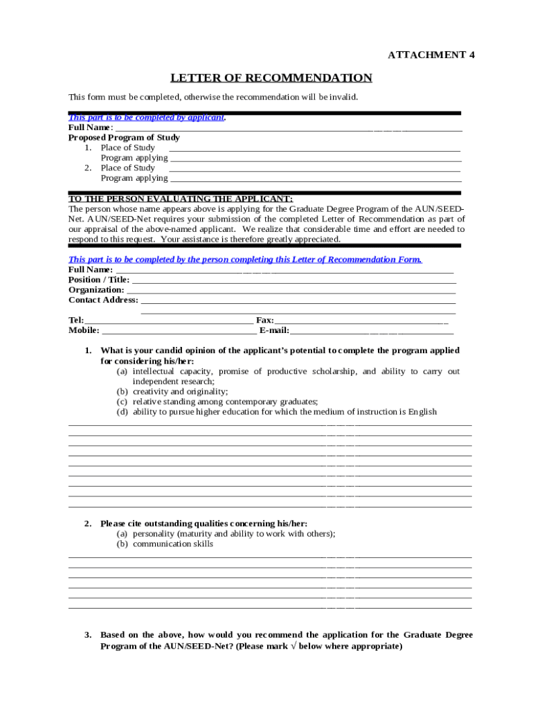 Recommendations - Liaison International Doc Template | pdfFiller