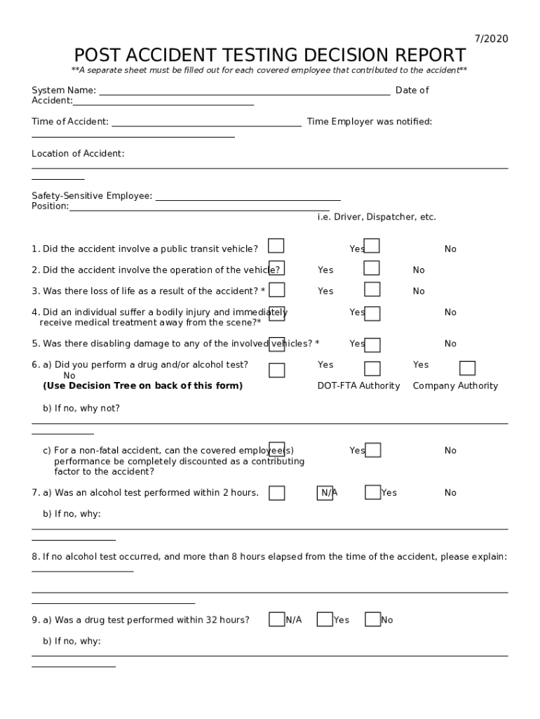 Federal Transit Administration - Post Accident Decision Tree Doc ...