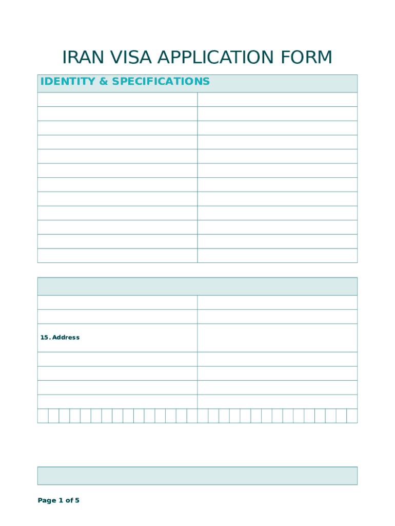 Tourist eVisa Online for Iran Doc Template | pdfFiller