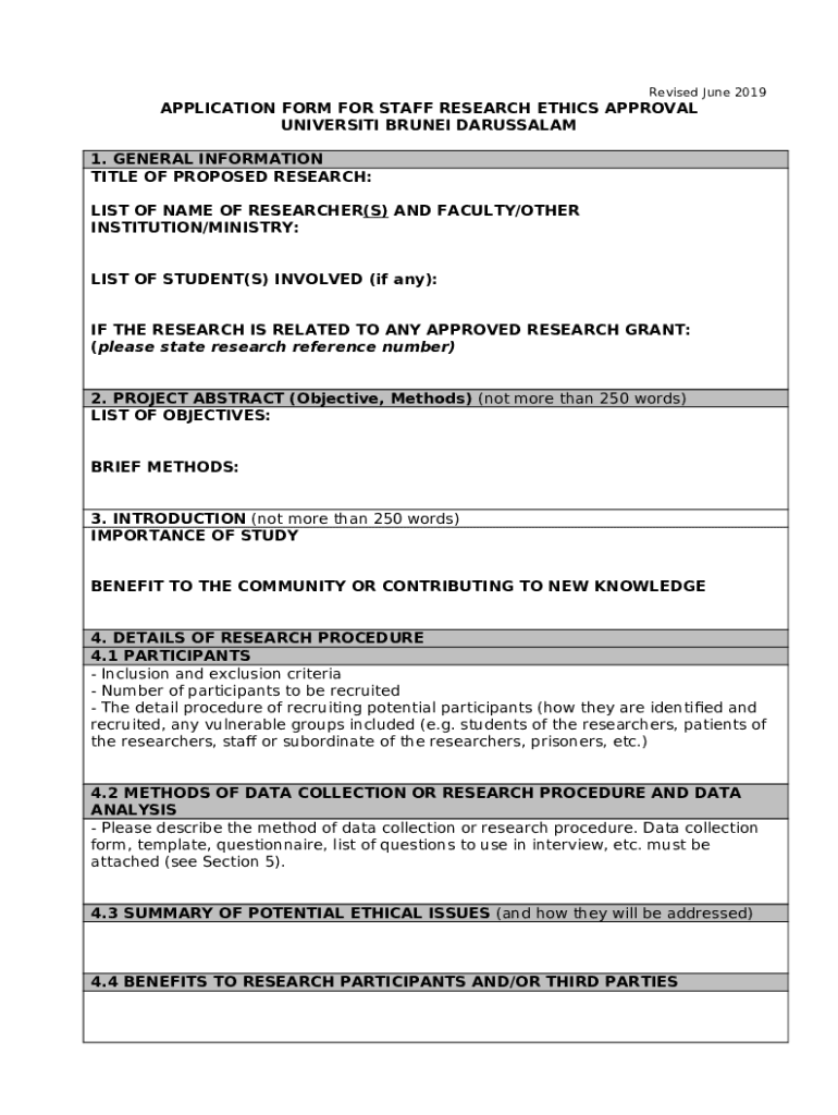 UBD Student Research Ethics application - fass ubd edu Doc Template | pdfFiller