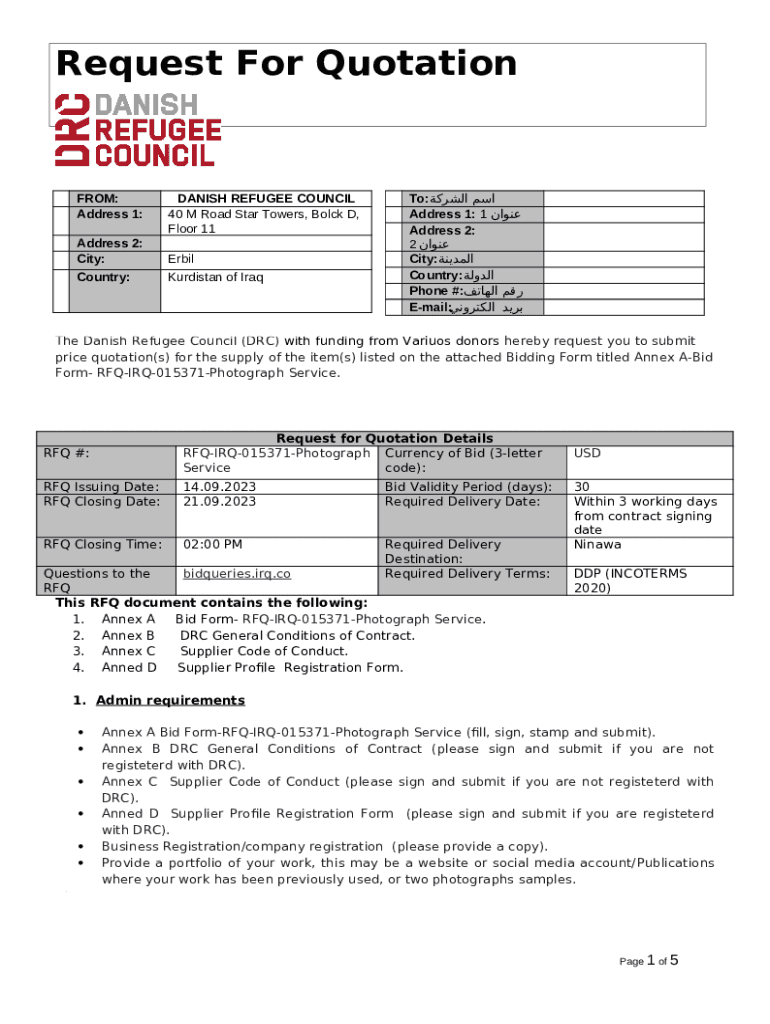 DRC - Photograph Service Doc Template | pdfFiller