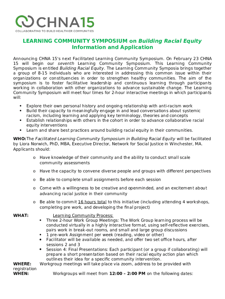 Applying a health equity lens to the CHNA process Doc Template | pdfFiller