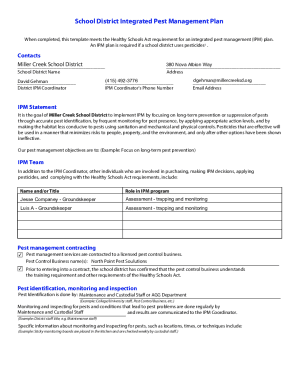 Fillable Online National School District Integrated Pest Management ...