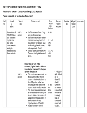 treetops hospice care risk assessment Doc Template | pdfFiller
