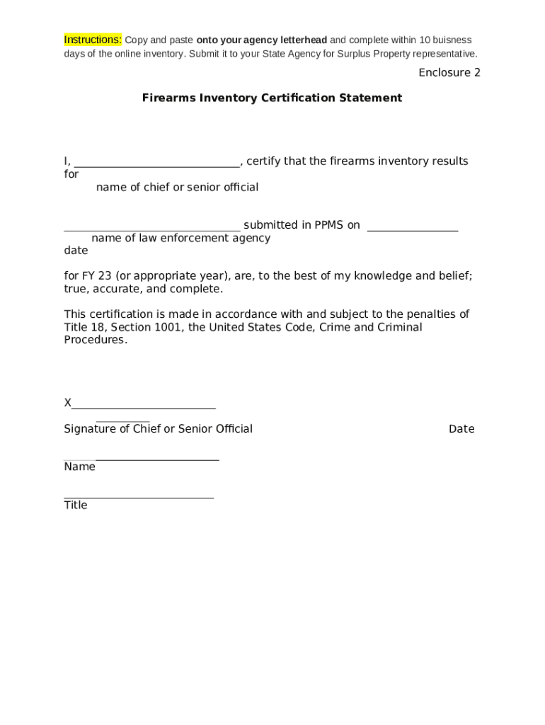 LEA Certification Statement Doc Template | pdfFiller