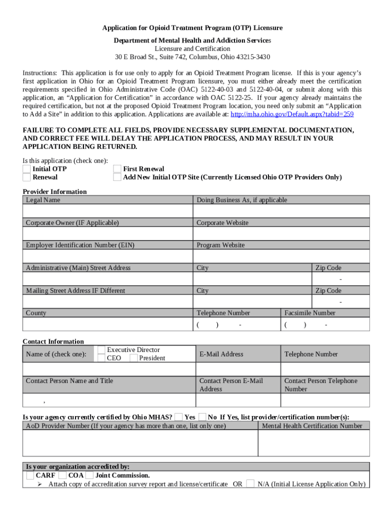 Opioid Dependence Treatment ODT Certificate Program Doc Template ...