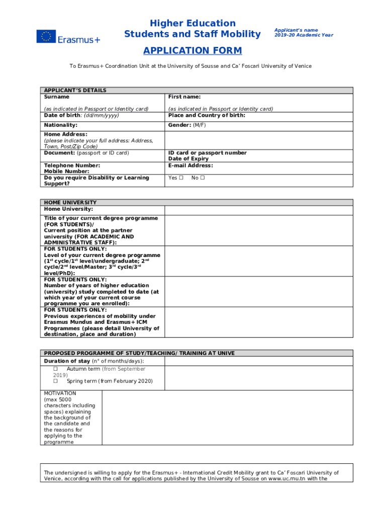 2Incoming Erasmus+APPLICATION .docx Doc Template | pdfFiller