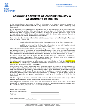 Confidentiality and Non-Disclosure Acknowledgement ... Doc Template ...