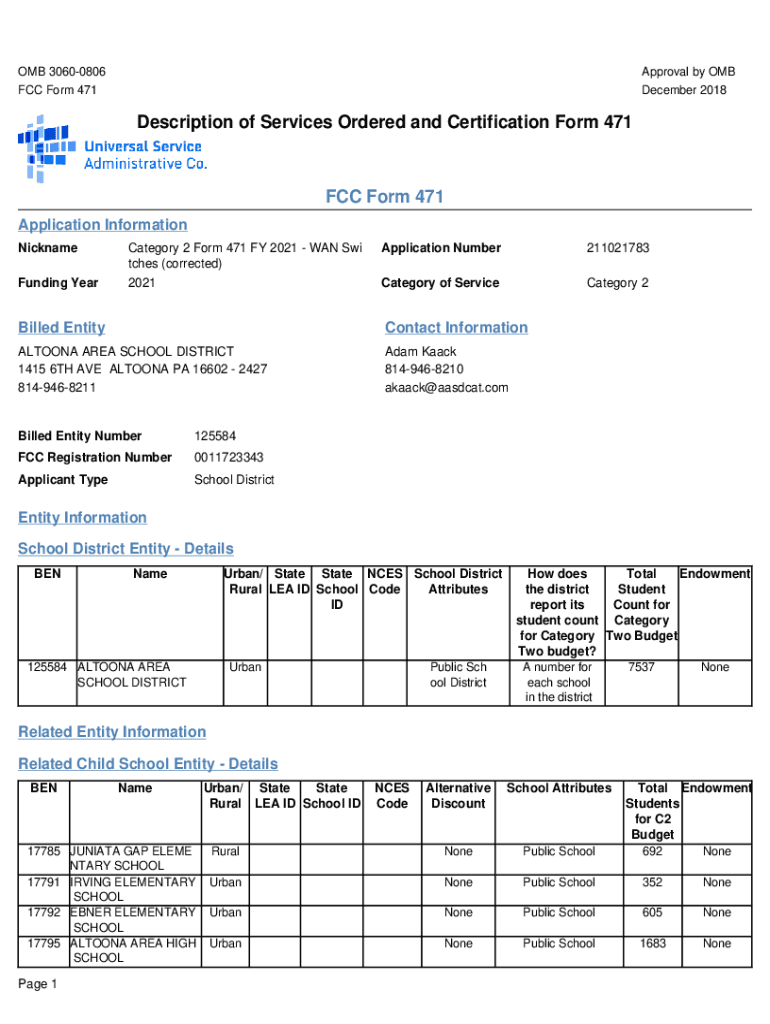 Fillable Online Category 2 Form 471 FY 2021 - WAN Swi Fax Email Print ...